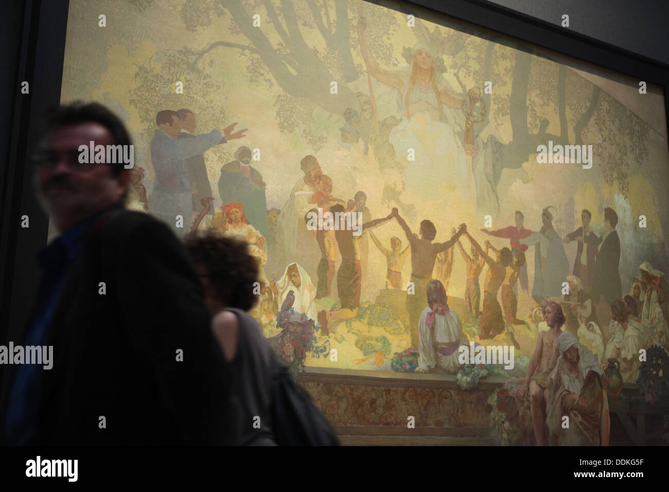 Gemälde "Die Lunte brennt der Jugendlichen unter der slawischen Linde ...