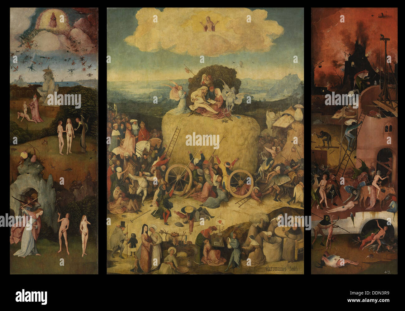 Malerei Hieronymus Bosch Der Heuwagen Stockfotos und -bilder Kaufen - Alamy