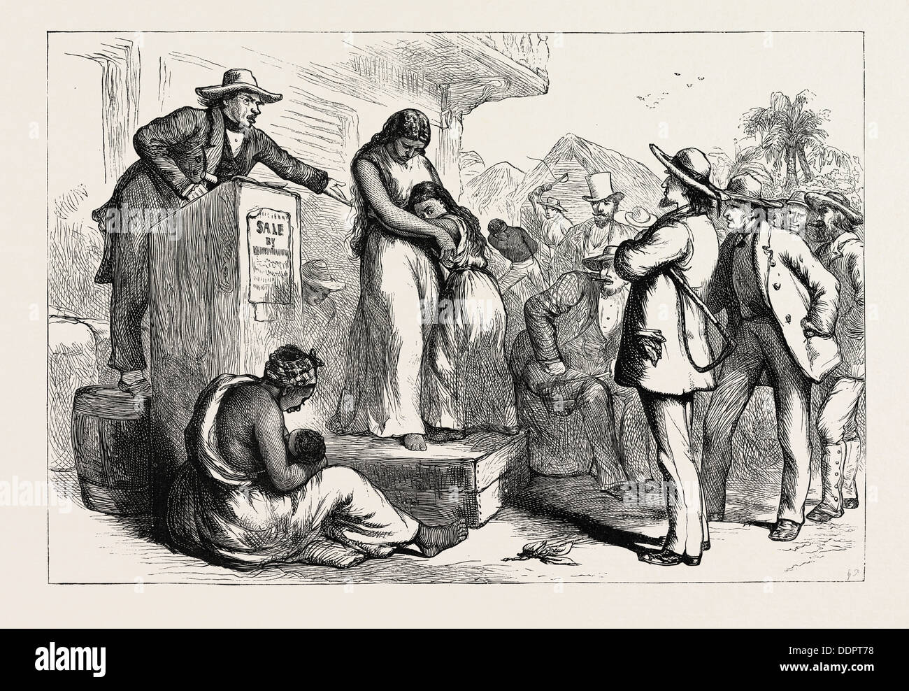 Ein SLAVE AUCTION, Vereinigte Staaten von Amerika, US, USA, 1870 s ...