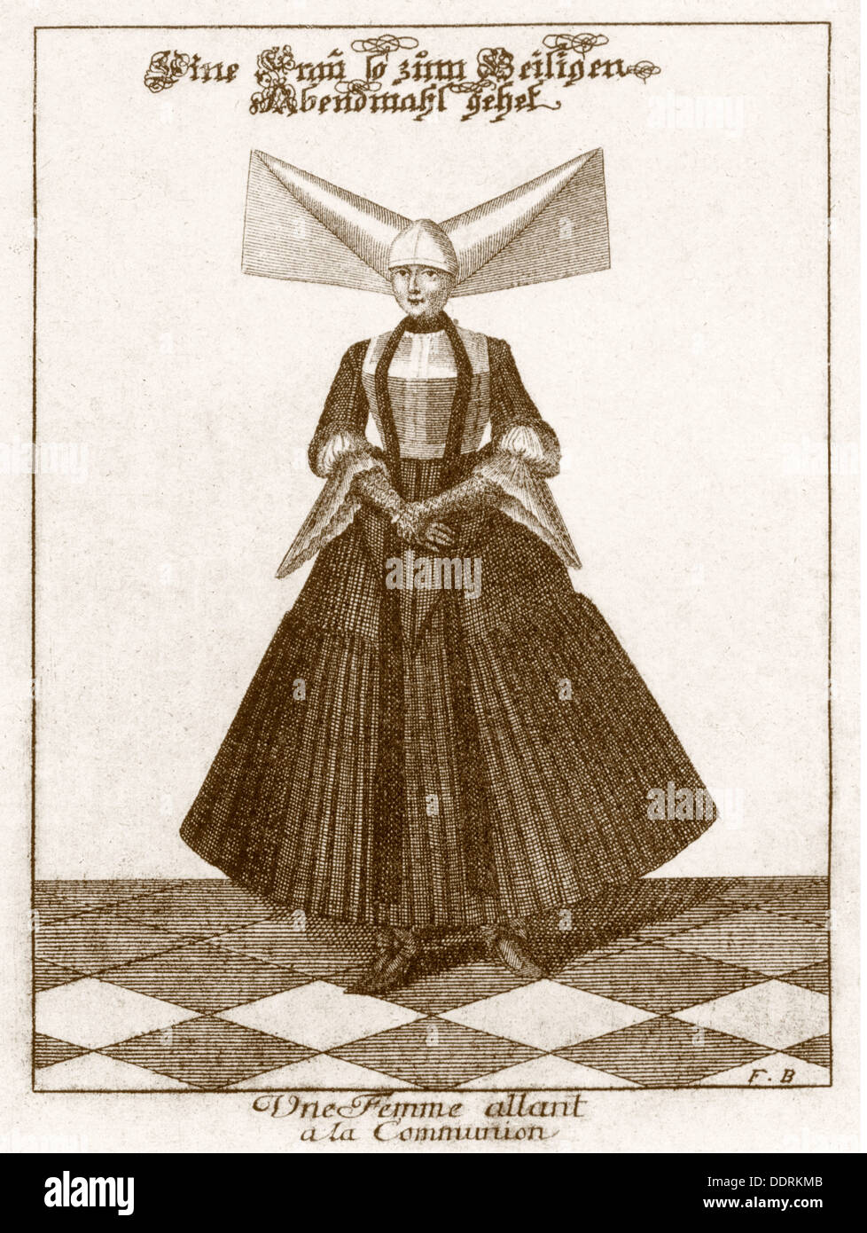 Mode, Tracht, Elsass, Frau gekleidet, die heilige Kommunion ...