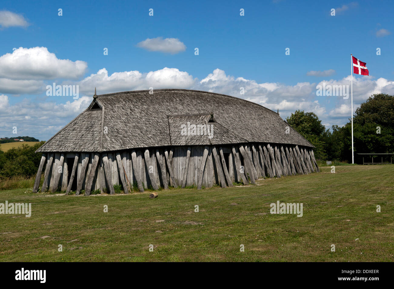 Wikinger-Langhaus in Fyrkat, Hobro, Dänemark Stockfotografie - Alamy