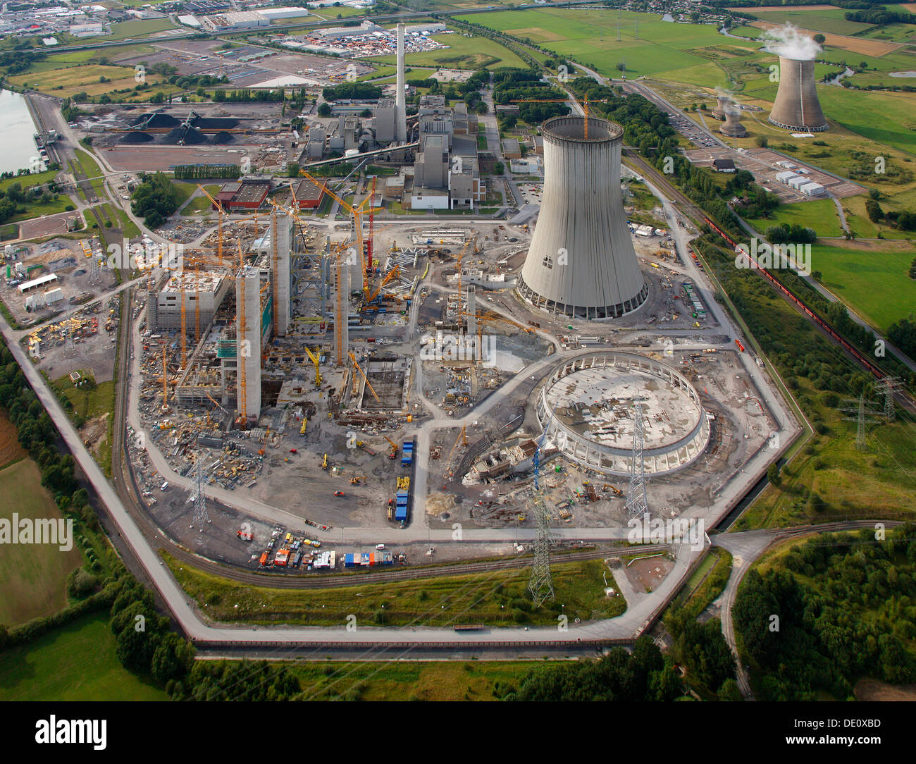 Luftbild, Kraftwerk von RWE Power Kraftwerk Westfalen, Schmehausen, Hamm, Ruhrgebiet Region ...