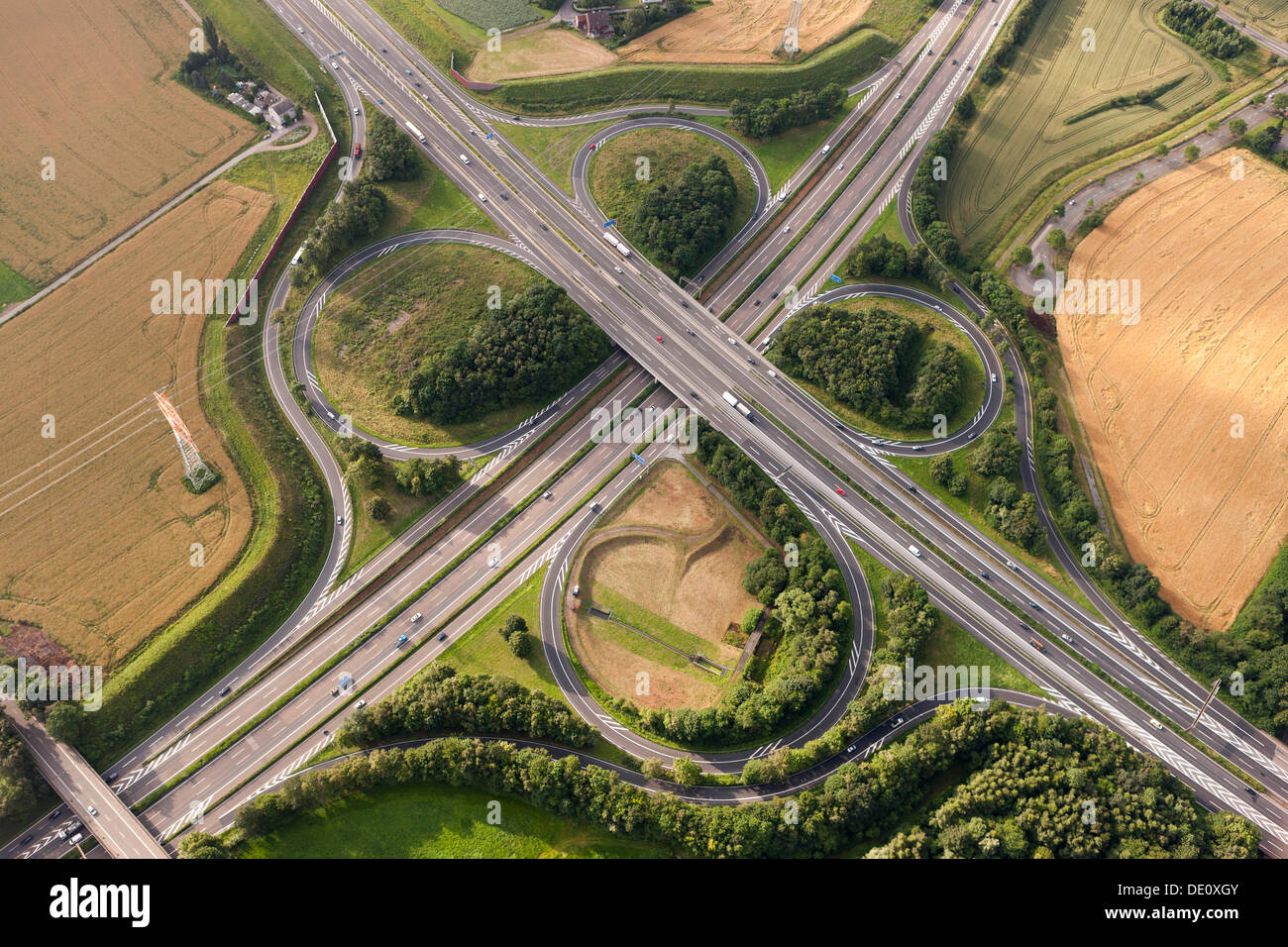 Luftbild, Autobahnkreuz Dortmund West, B1, A40, A45, A40 Ruhrschnellweg ...