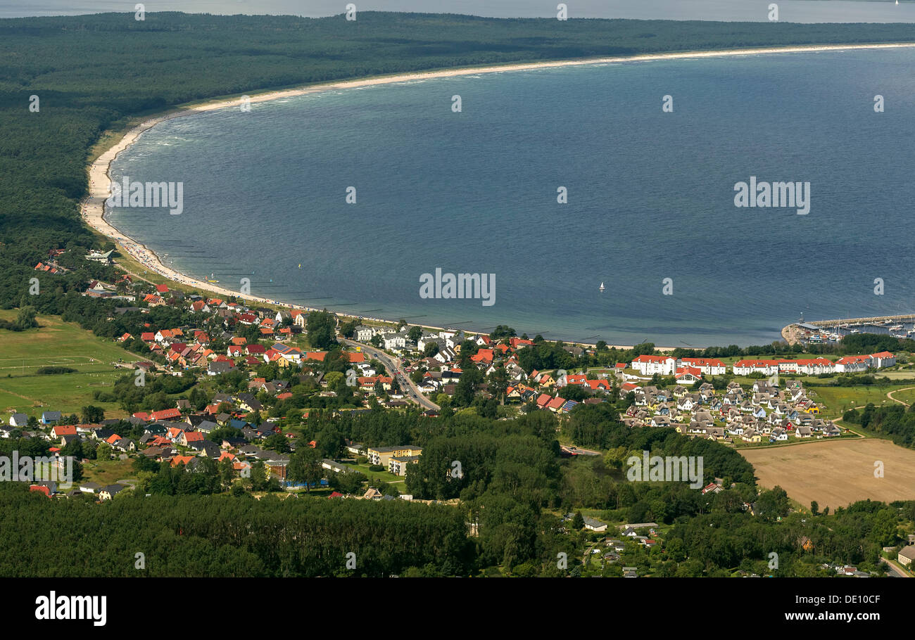 Luftbild, Gemeinde Glowe und der Strand der Schaabe, Glowe auf der ...