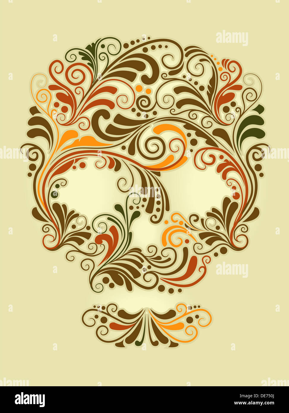 Illustration skull vines design -Fotos und -Bildmaterial in hoher ...