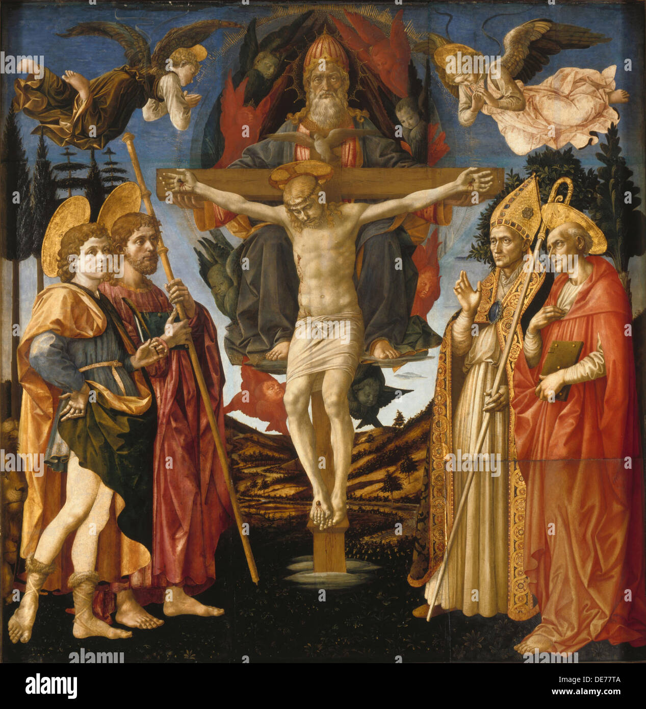 Die Heilige Dreifaltigkeit (Panel der Pistoia Santa Trinità Altarbild), 1455-1460. Artist ...