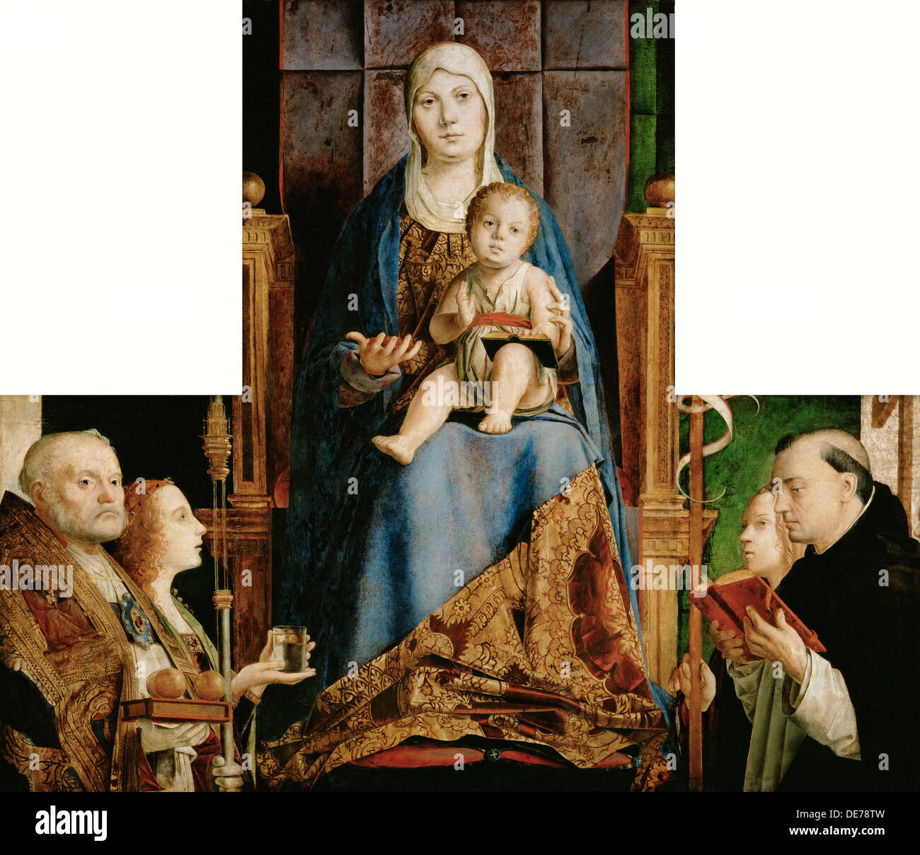 Madonna mit den Heiligen Nikolaus von Bari, Anastasia, Ursula und Dominic, 1476. Künstler ...