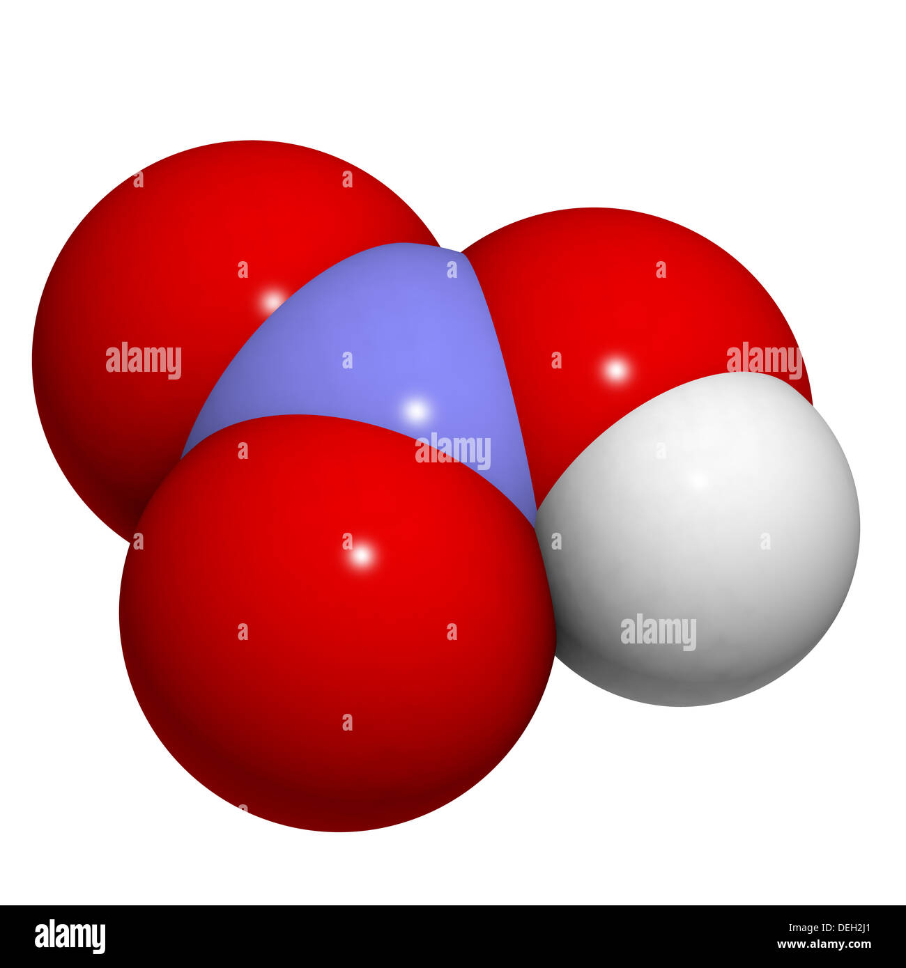 Salpetersäure (HNO3) Molekül, chemische Struktur. Starken und ...