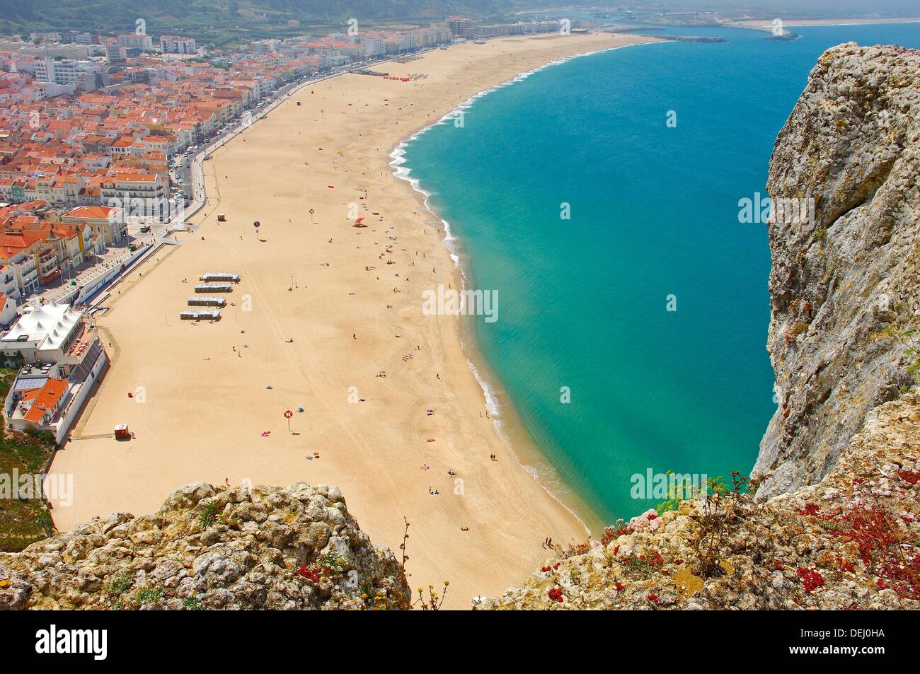 Nazare, Strand, Leiria Halbin Estremadura Portugal Stockfoto, Bild ...