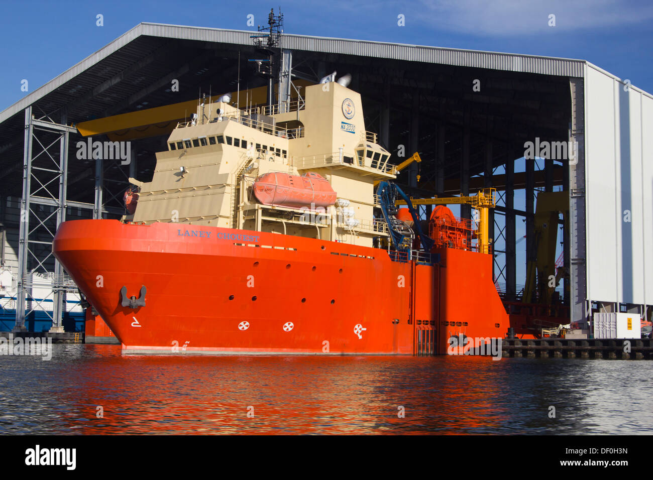 Edison Chouest Offshore (ECO) Schiff in Port Fourchon. Laney Chouest ...
