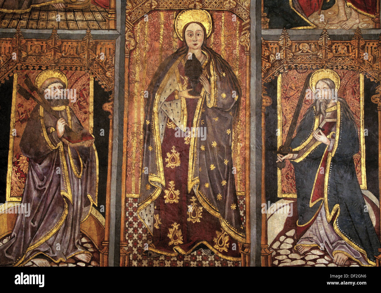 St. Peter, die Jungfrau und Paulus, Detail des Altars (XVc.) von der ...