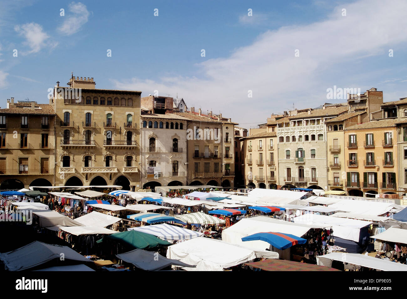 Plaza Mayor Markt. Vic, Osona, Provinz Barcelona, Katalonien, Spanien ...
