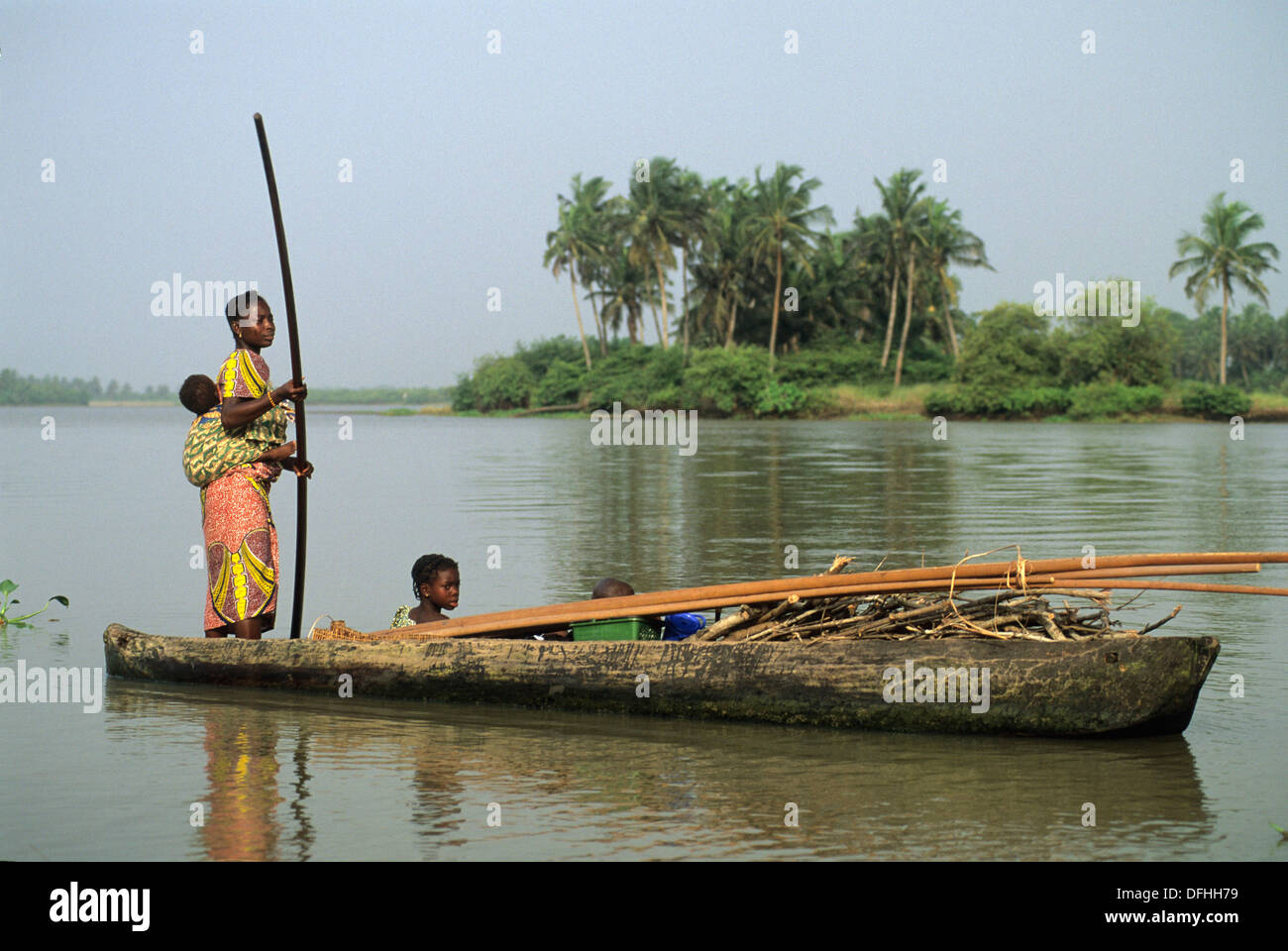 Fleuve Mono, Mono River Grand Popo, Benin, Golfe de Guinee, Afrique de ...