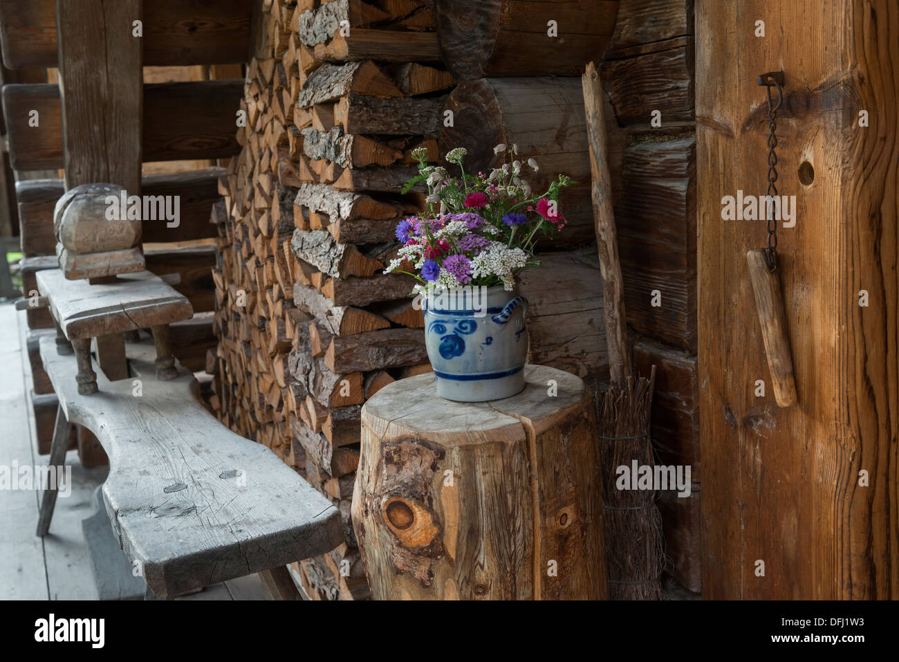 Das Nutli Hüschi folk Museum, Klosters, Schweiz Stockfotografie - Alamy
