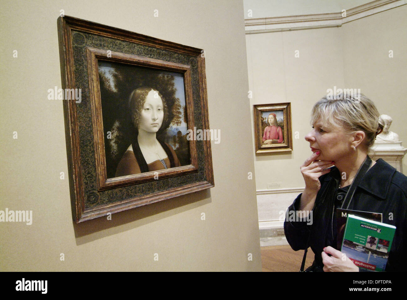 Leonardo da Vinci Gemälde in der National Gallery of Art. Washington D ...