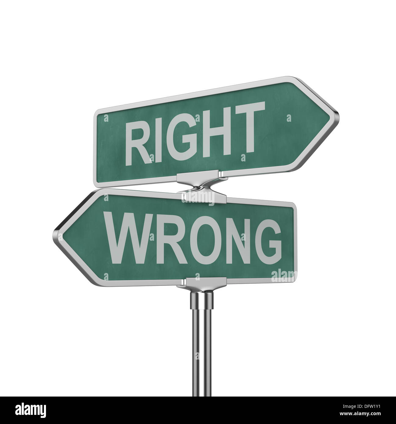 Right Wrong Road Sign 3d Stockfotos & Right Wrong Road Sign 3d Bilder ...
