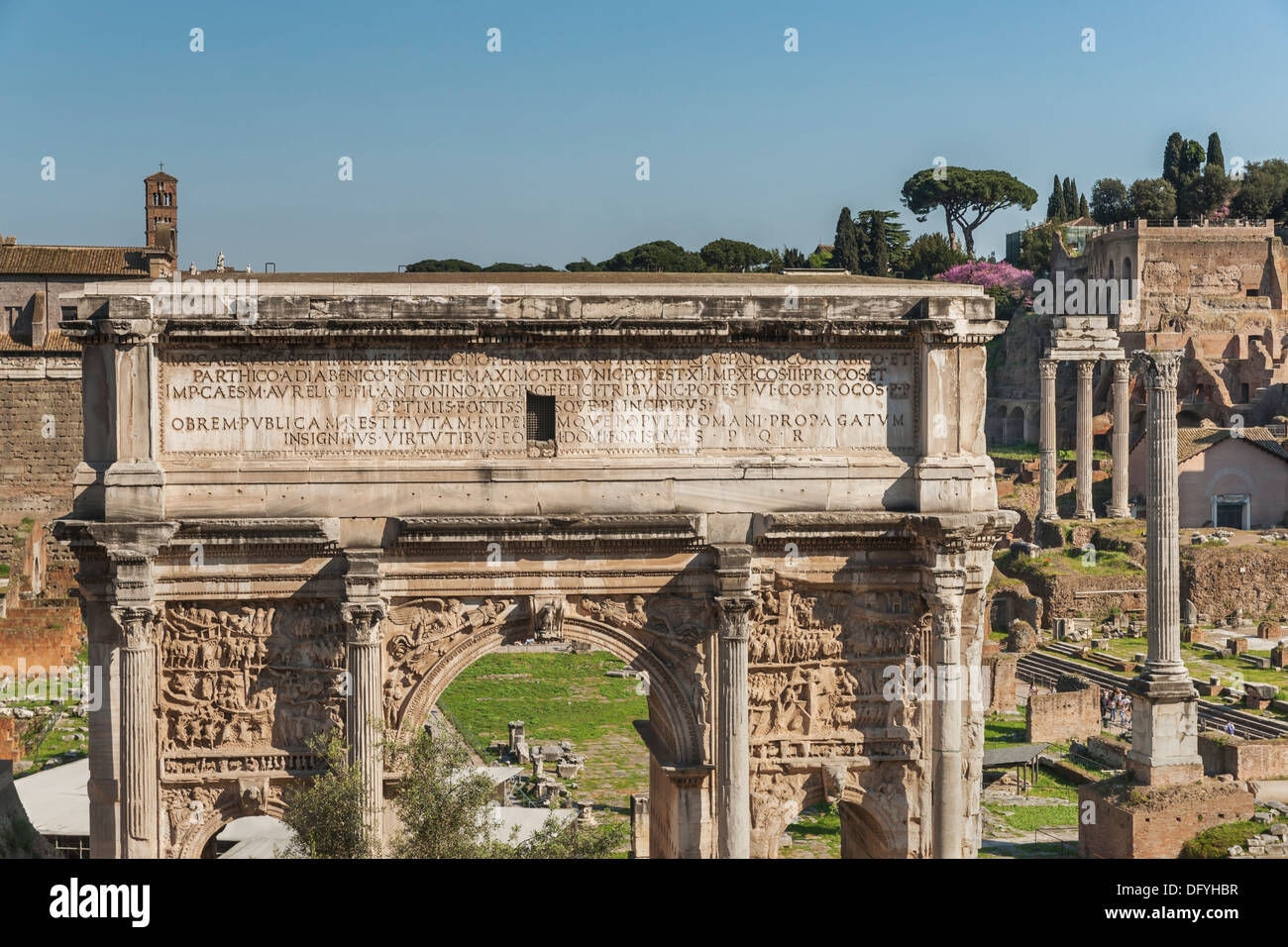Septimius Severus Bogen Arco Di Settimio Severo Stockfotos und -bilder ...