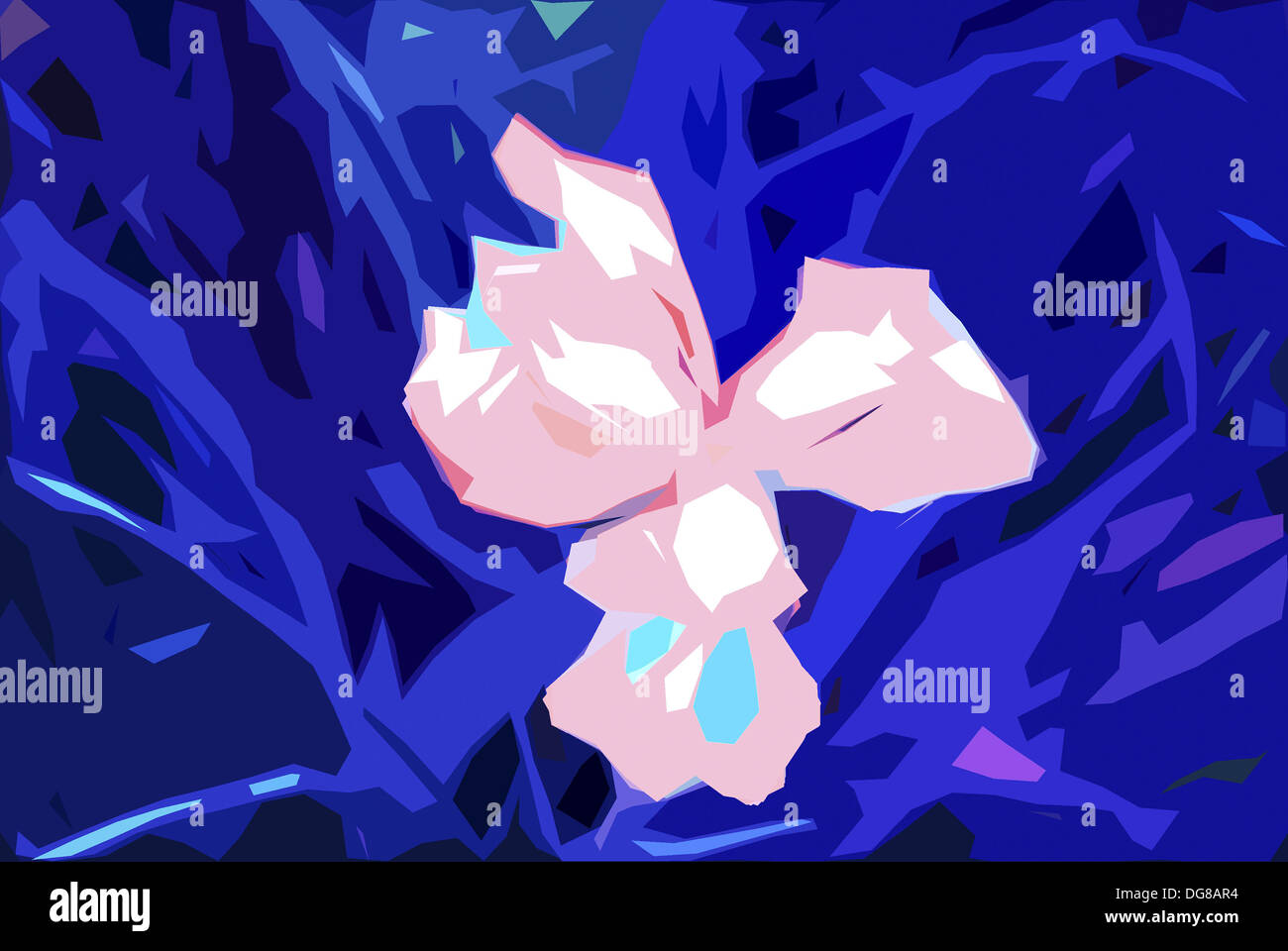 Digitales Bild einer Blume, glücklich und bunt. Das Foto der Blume ...