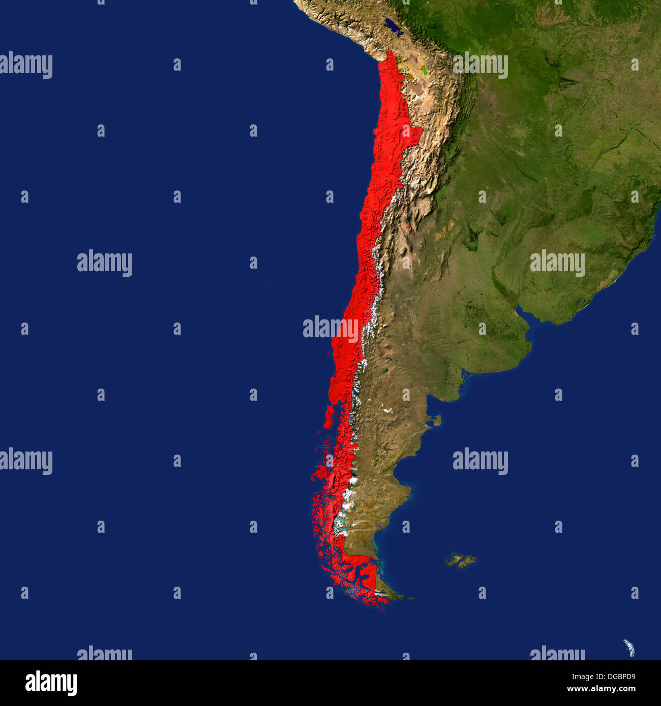 Chile Aerial View Map Stockfotos und -bilder Kaufen - Alamy
