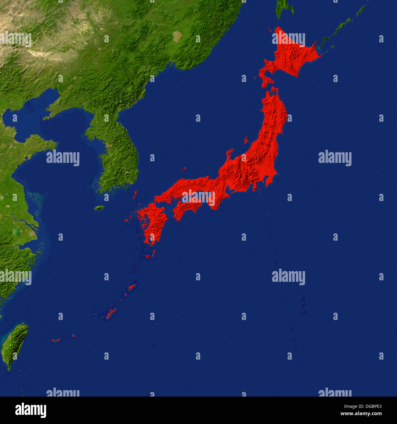 Japan map satellite geography -Fotos und -Bildmaterial in hoher ...
