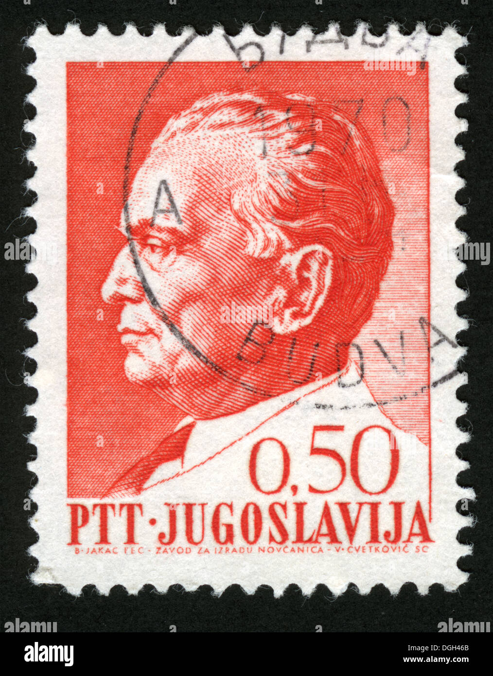 Jugoslawien, Josip Broz Tito, Poststempel, Stempel, Porträt, Tito, 75 ...