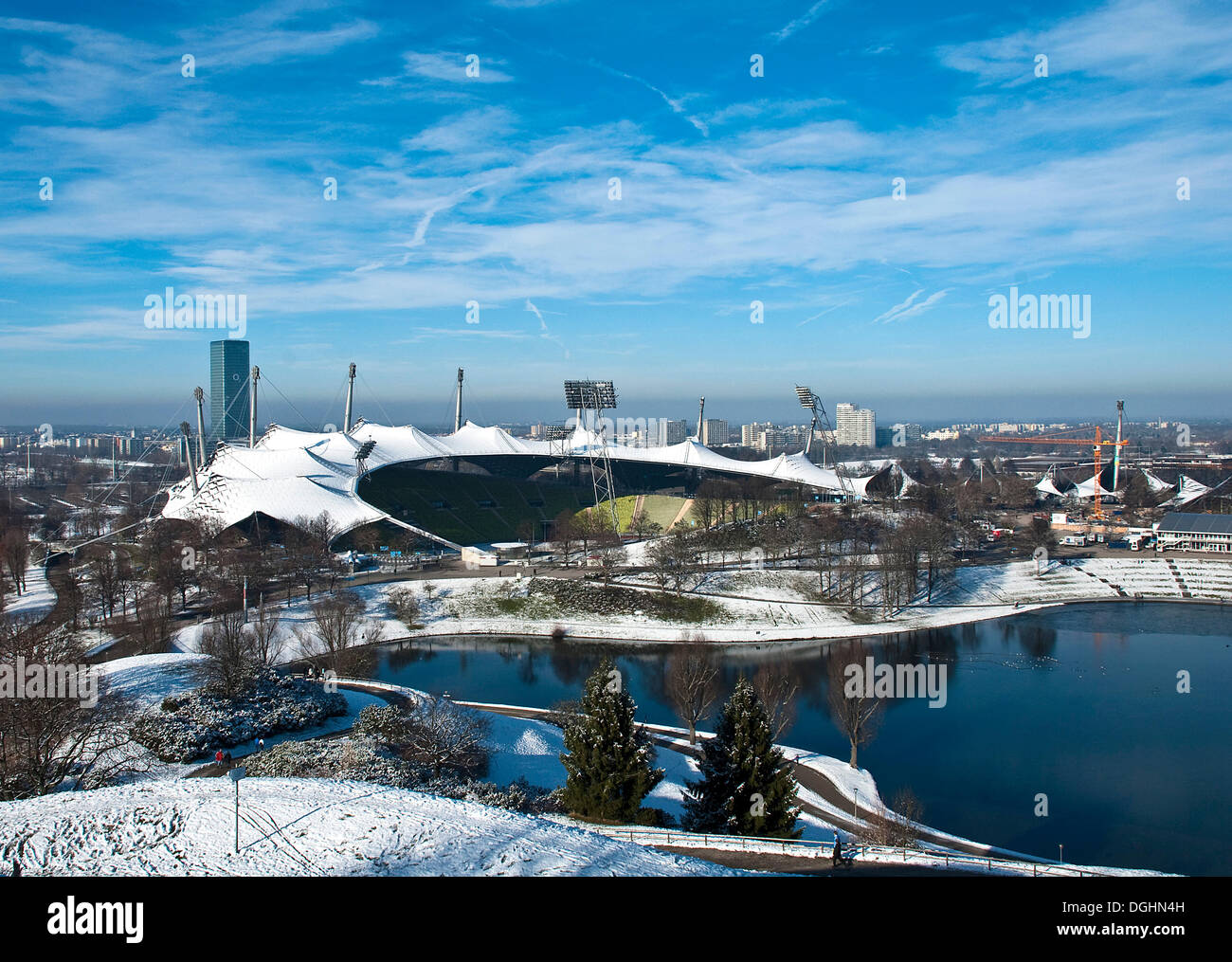 Olympiapark Munich Olympic Stadium Germany Stockfotos und -bilder ...