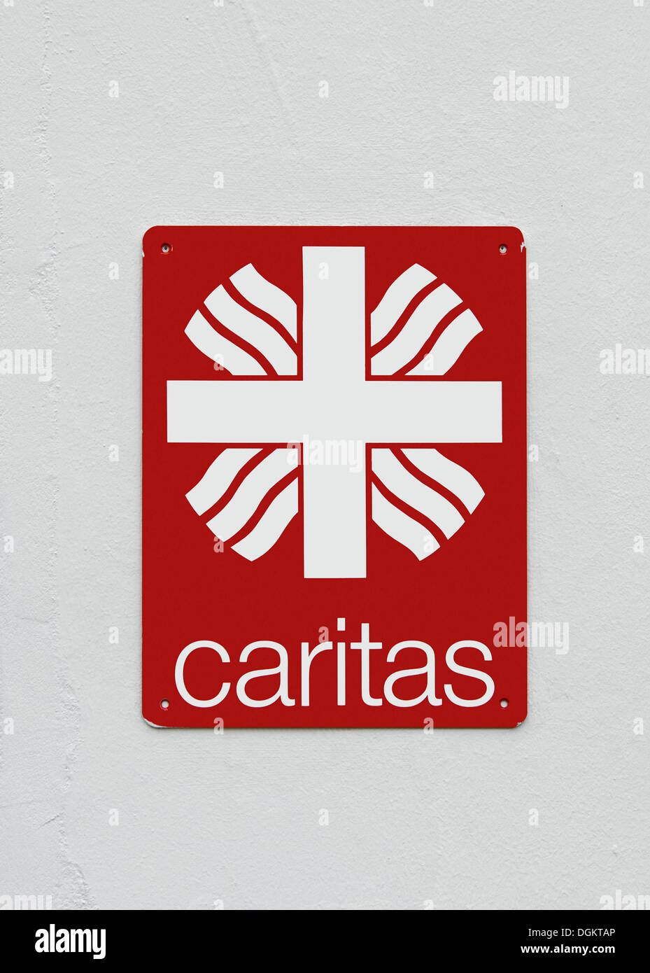 Zeichen, Logo der Caritas, auf eine weiße Wand, Deutscher ...