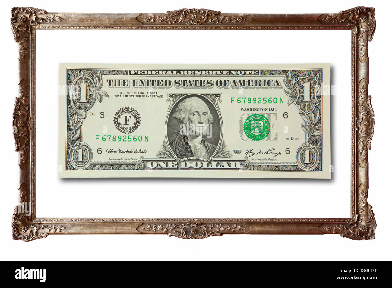 US-Dollar-Schein, eingerahmt, symbolische Bild Stockfotografie - Alamy