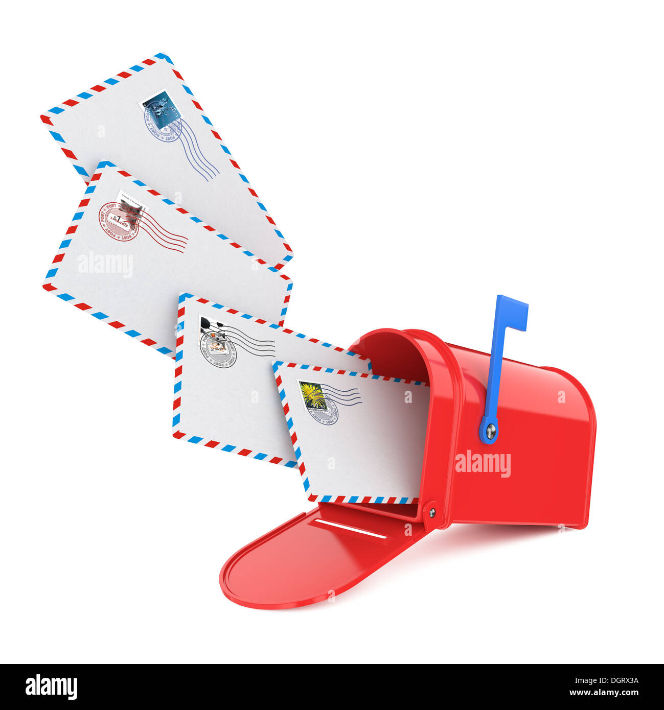 Postfach mit roter flagge Ausgeschnittene Stockfotos und -bilder - Alamy