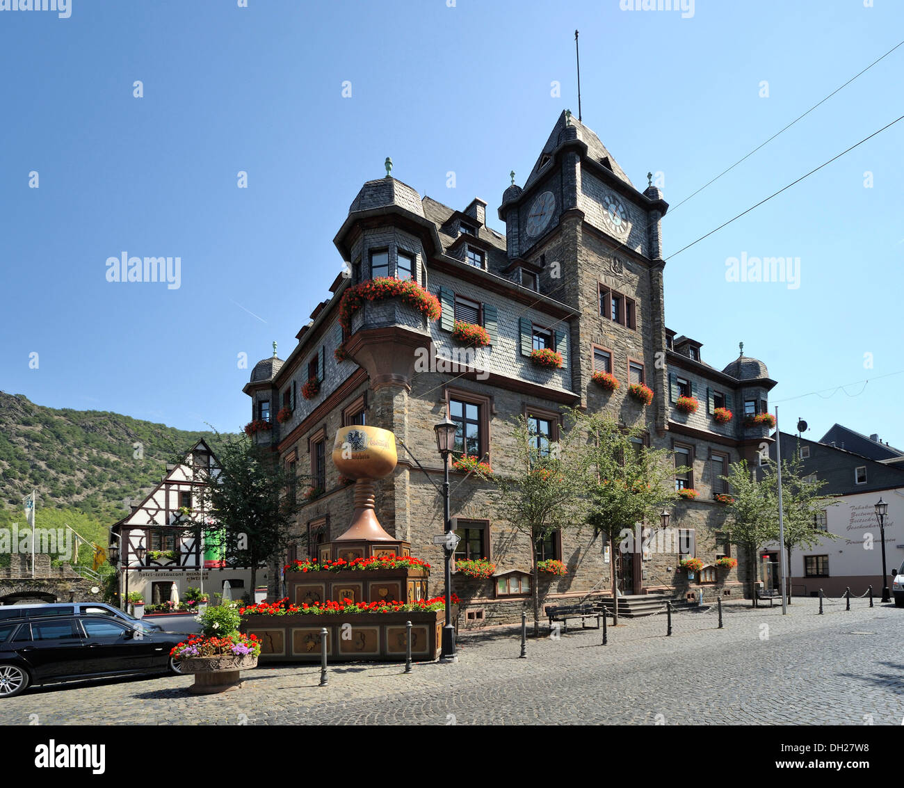 Rathaus, Marktplatz, historischen Marktplatz, Oberwesel, UNESCO ...