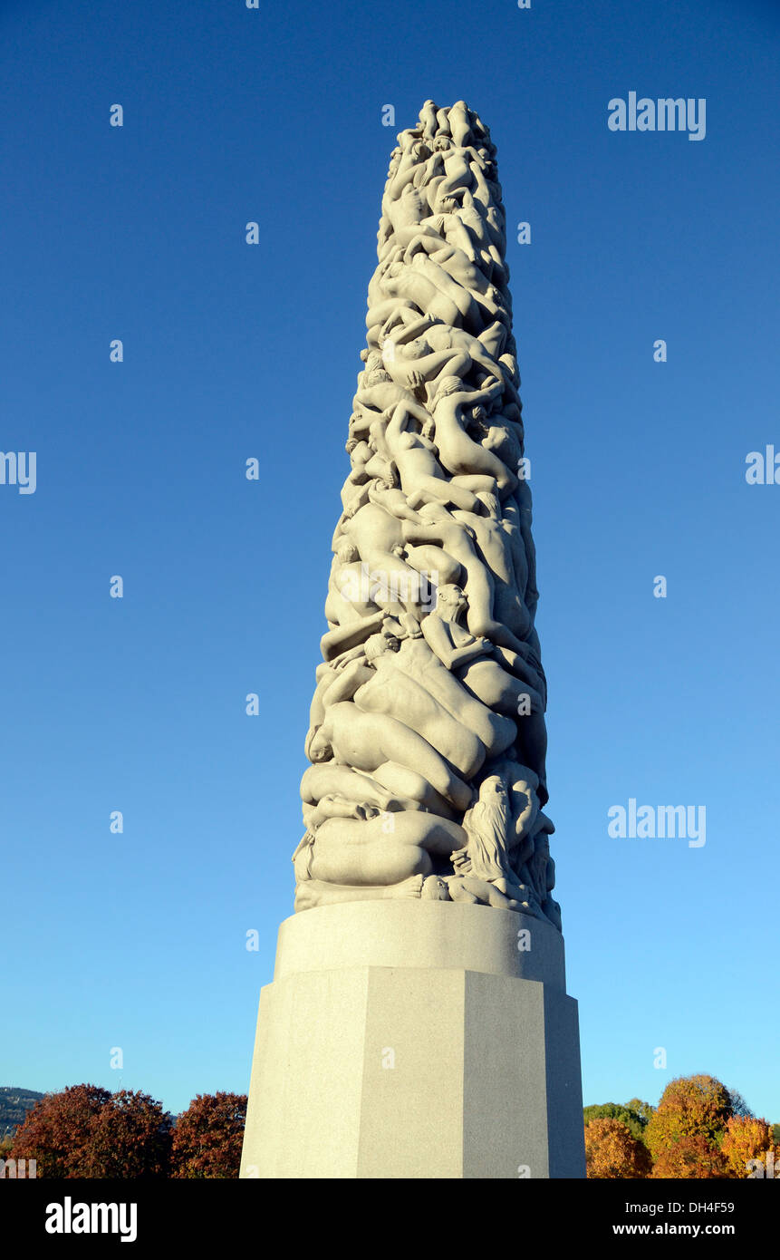 Der Monolith, Vigeland Skulpturenpark, Granit Skulpturen des Bildhauers ...