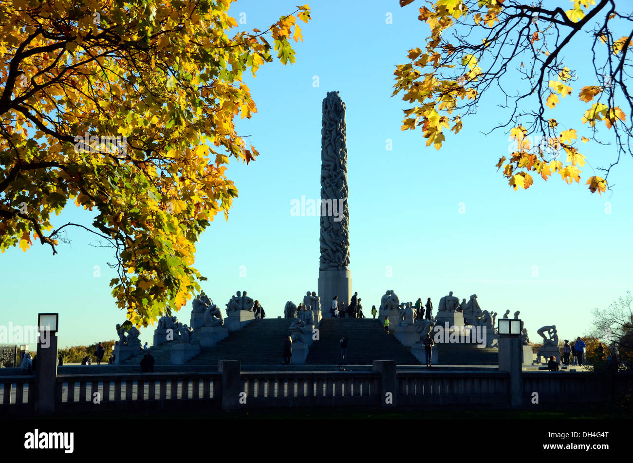 Der Monolith, Vigeland Skulpturenpark, Granit Skulpturen des Bildhauers ...
