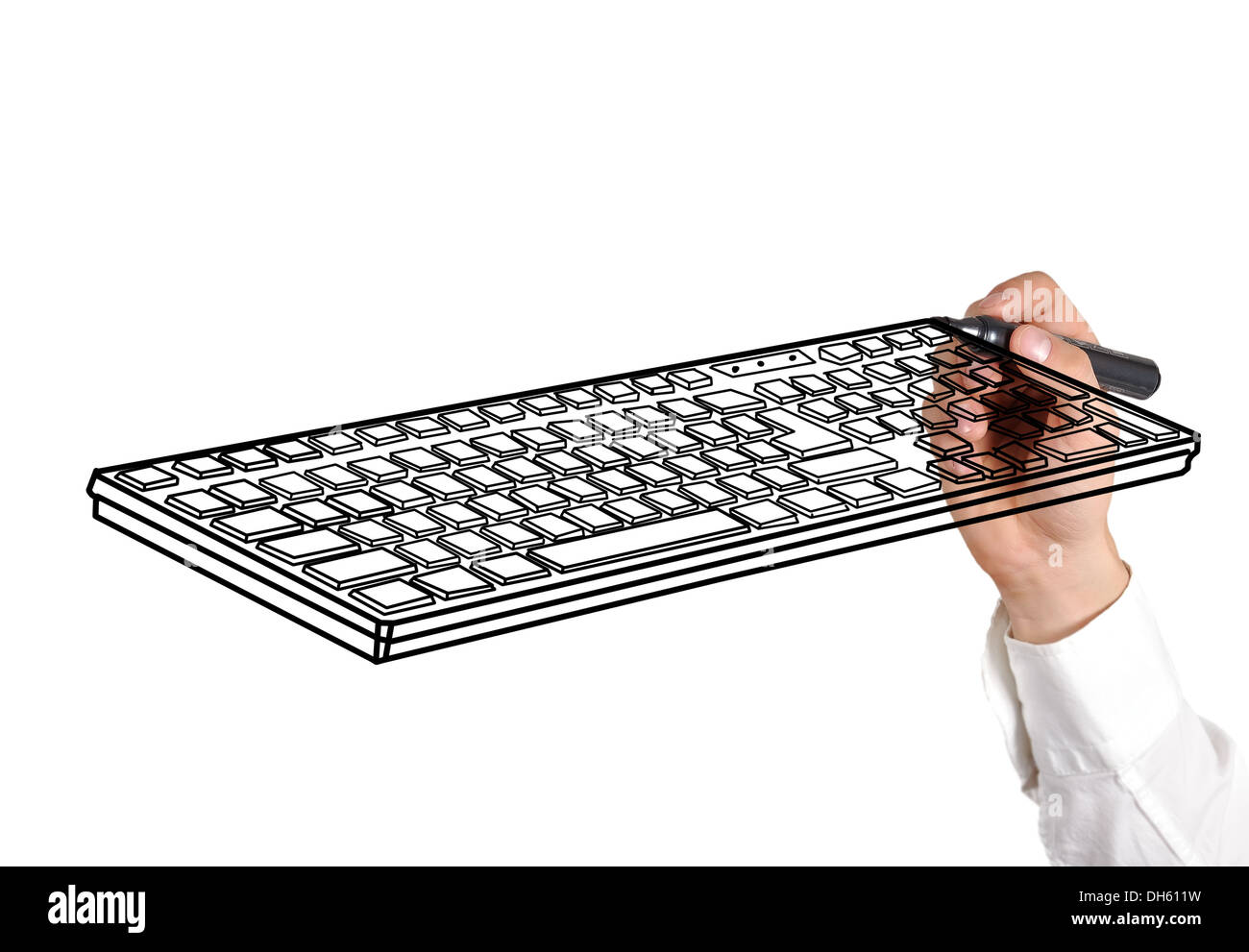 Am zeichen auf computertastatur und schwarzer hand -Fotos und ...