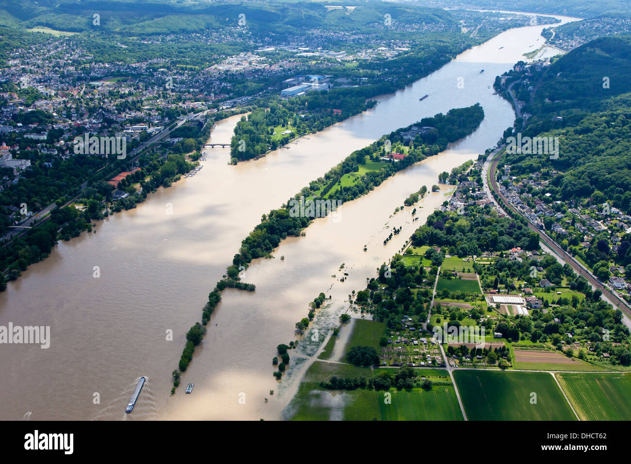 Deutschland, Nordrhein-Westfalen, Rhein bei Bad Honnef, Luftaufnahme ...