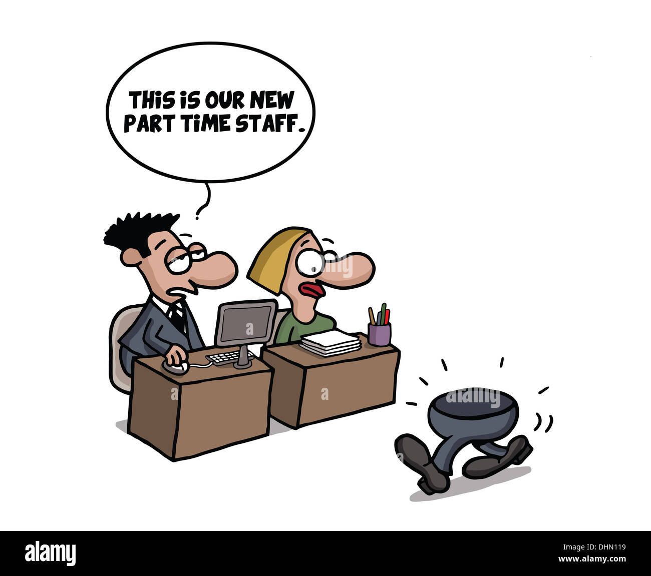 Teilzeit Büro Arbeiter cartoon Stockfoto, Bild: 62542069 - Alamy