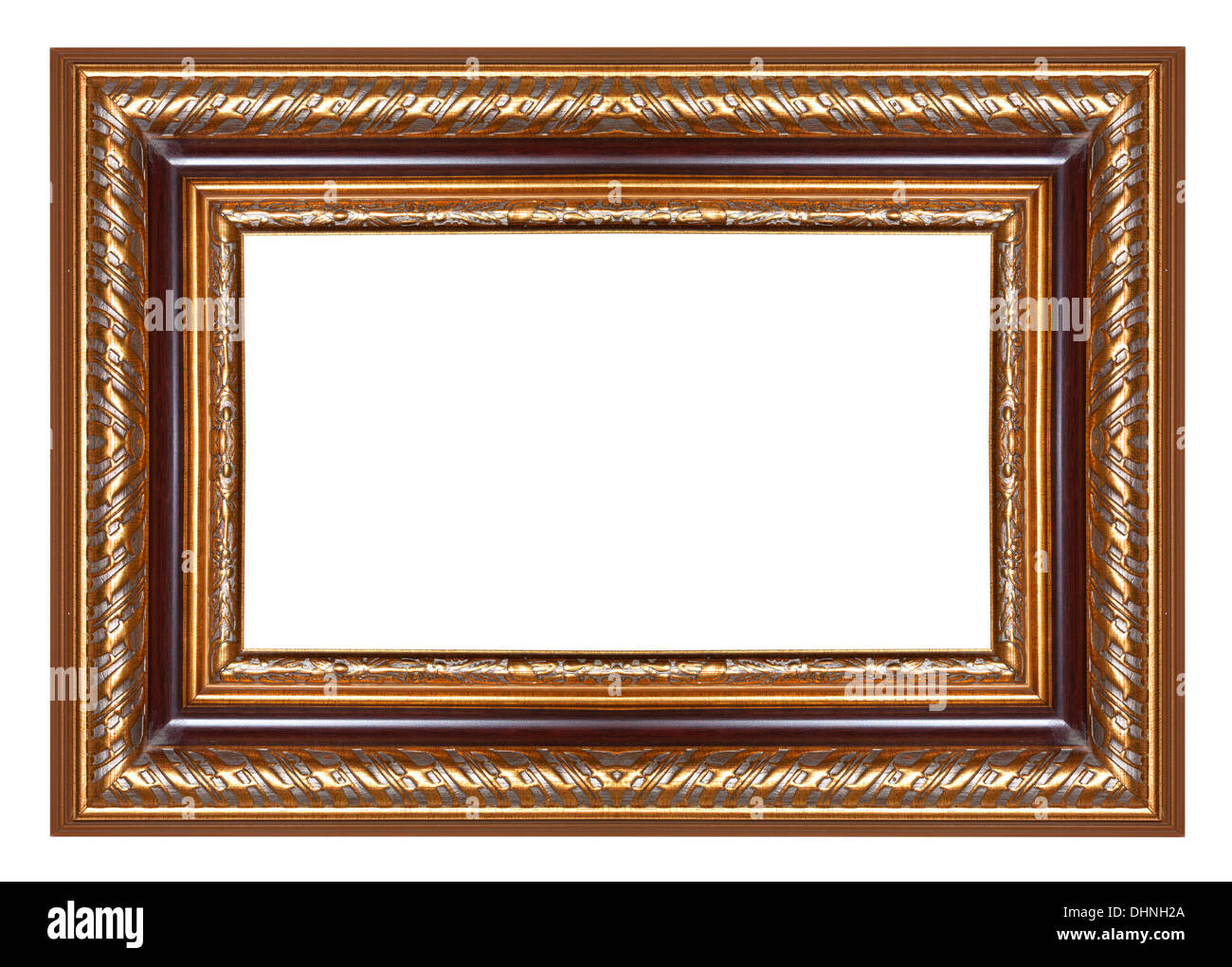 Alt antik gold Bild-Rahmen-Wand, Tapeten, Deko-Objekte isoliert weißer ...