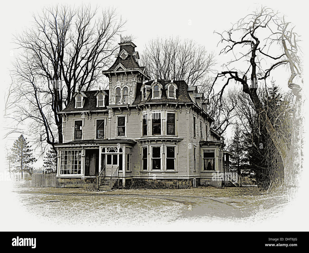 Spooky Victorian Mansion Stockfotos und -bilder Kaufen - Alamy