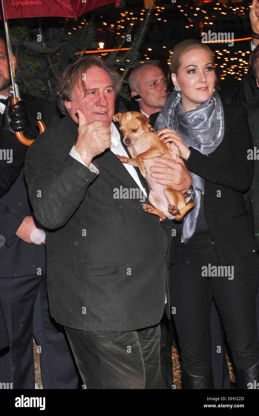 Gerard Depardieu und Kathrin Glock, Frau des Herstellers Gaston Glock ...