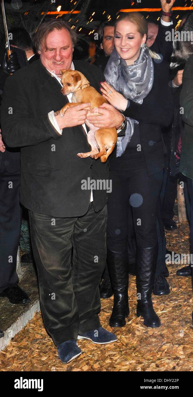 Gerard Depardieu und Kathrin Glock, Frau des Herstellers Gaston Glock ...