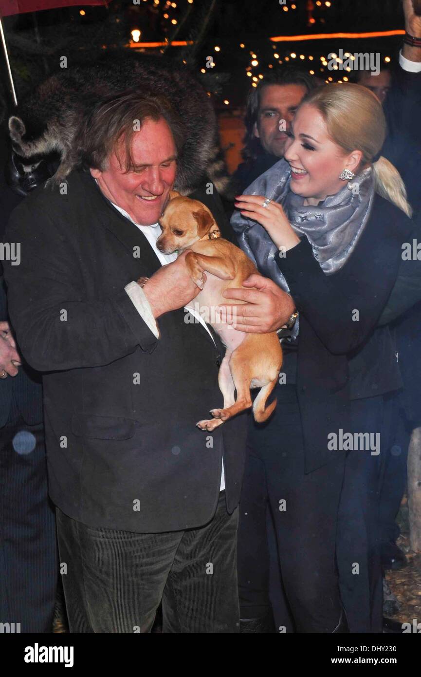 Gerard Depardieu und Kathrin Glock, Frau des Herstellers Gaston Glock ...