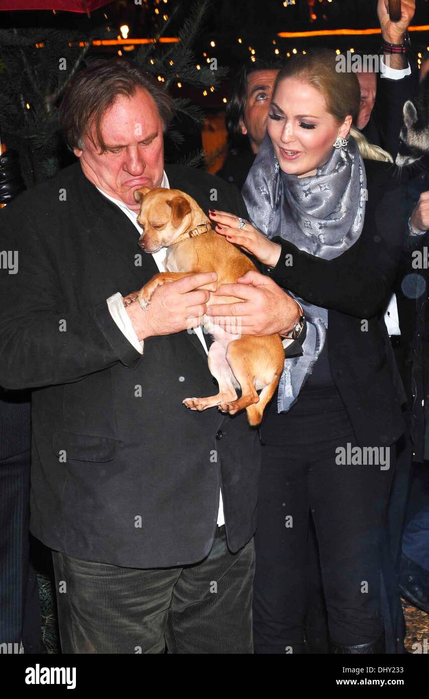 Gerard Depardieu und Kathrin Glock, Frau des Herstellers Gaston Glock ...