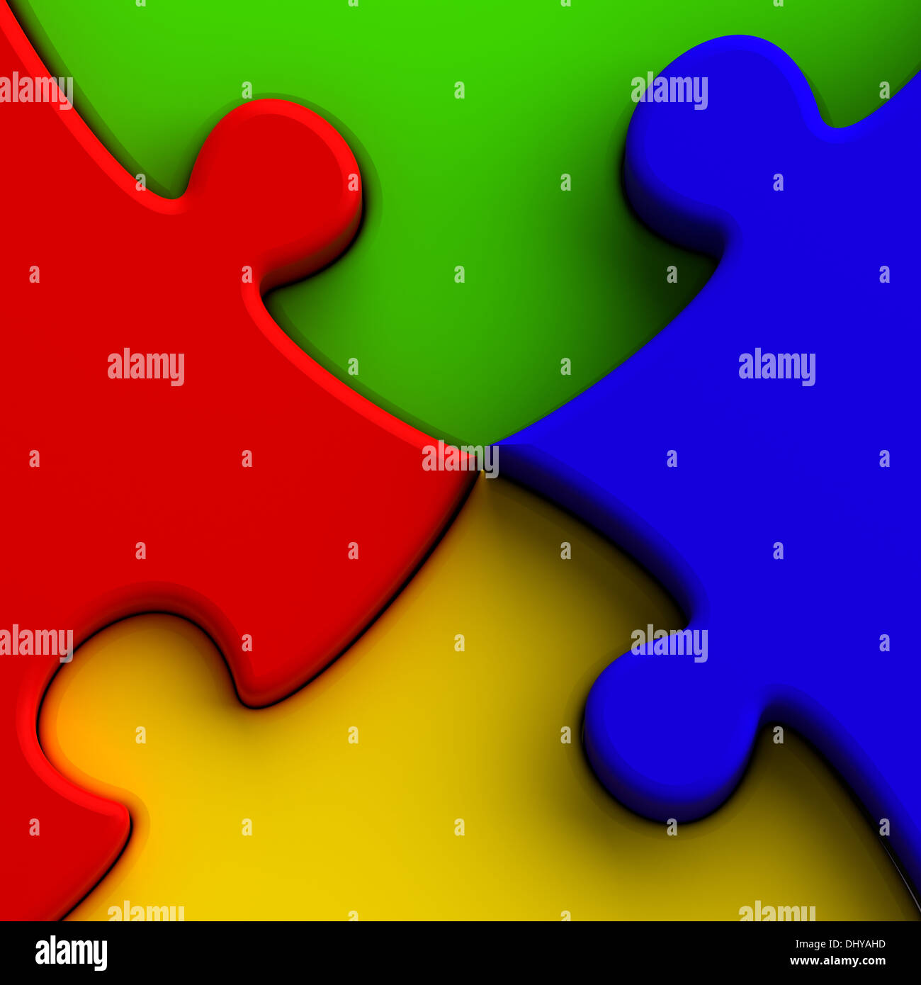 Four jigsaw puzzle pieces blue -Fotos und -Bildmaterial in hoher ...