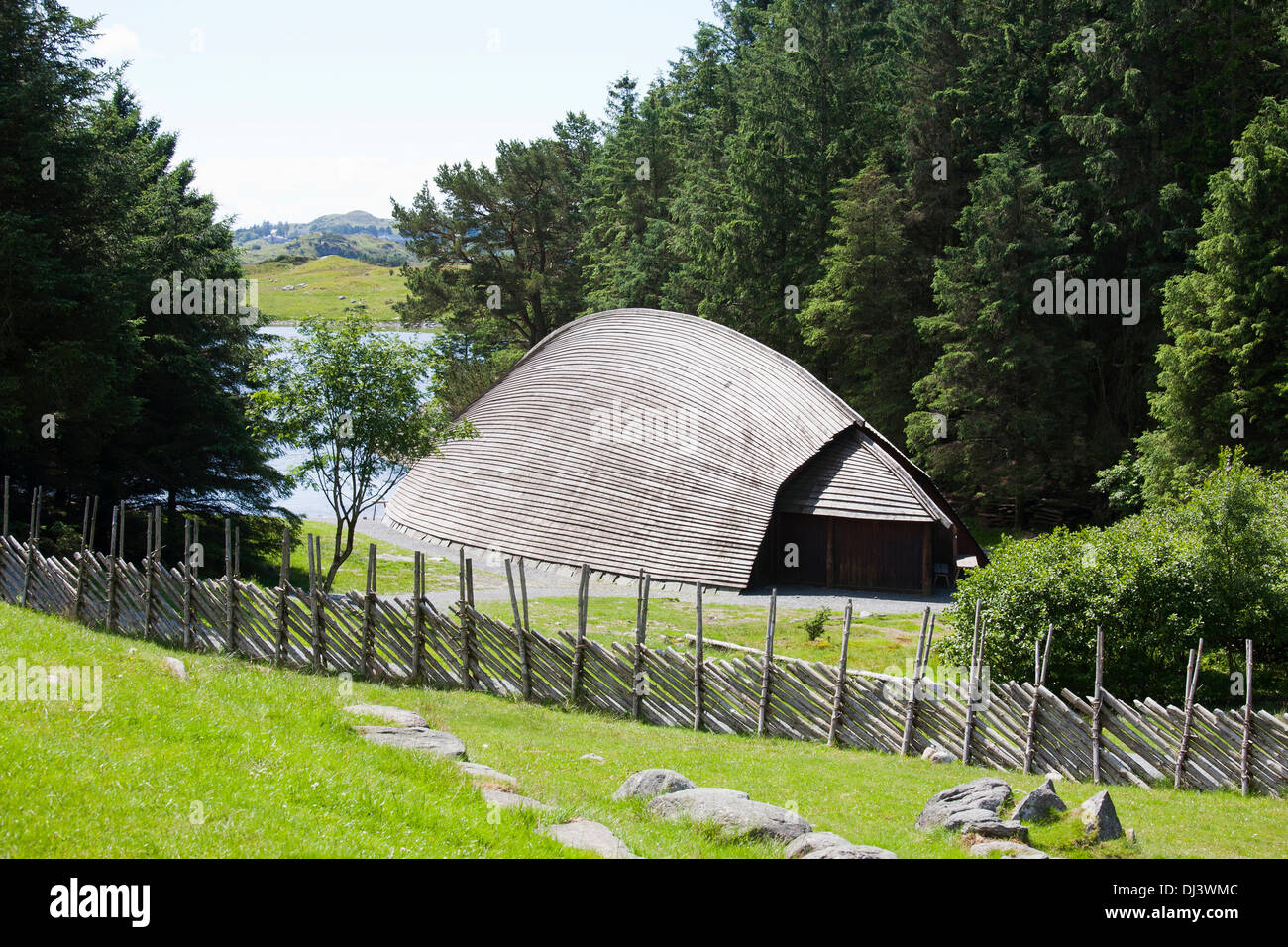 Europa, Norwegen, Avaldsnes, Wikingerdorf, traditionelles Haus ...