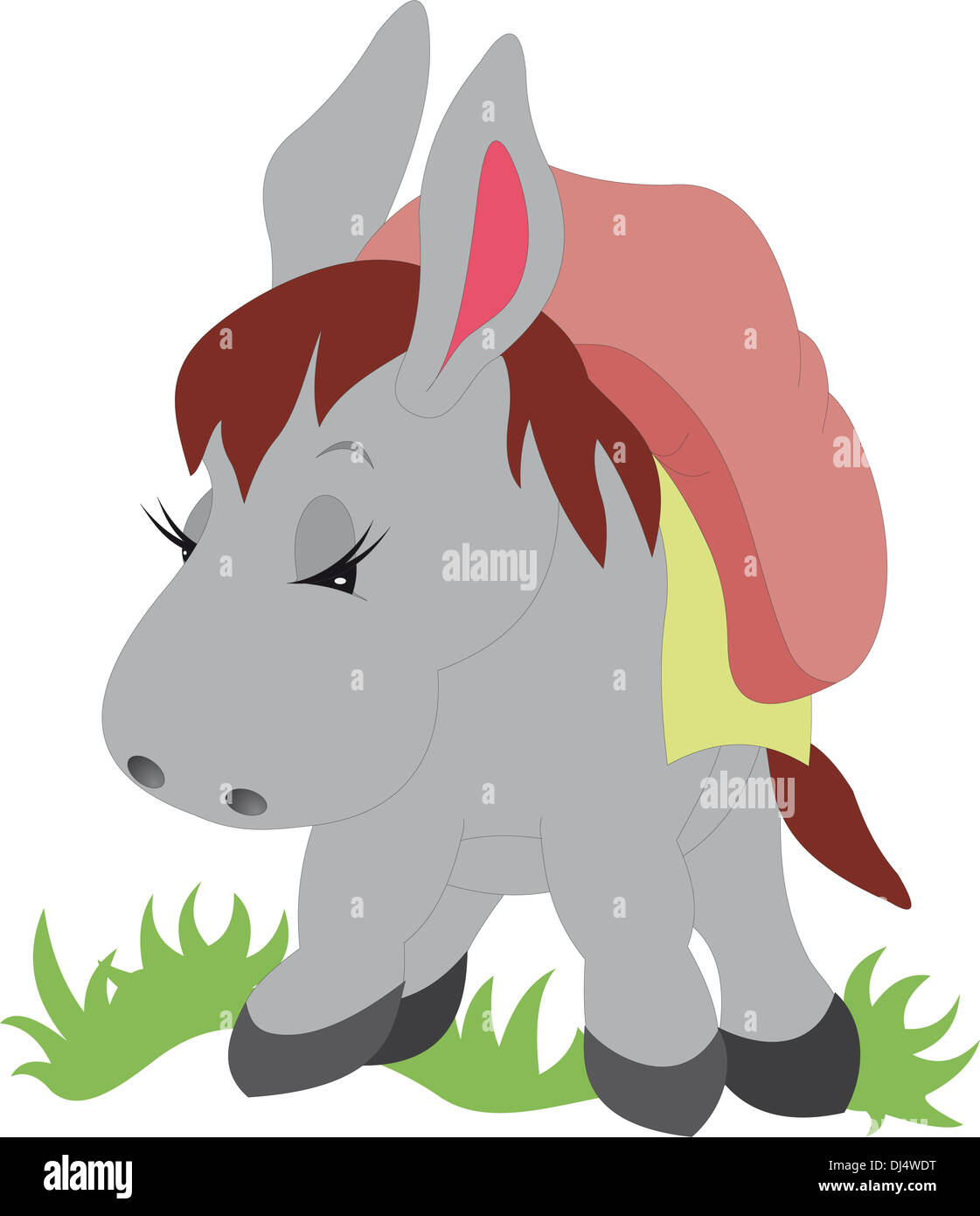 Donkey Animal Cartoon Icon Vector Stockfotos & Donkey Animal Cartoon ...