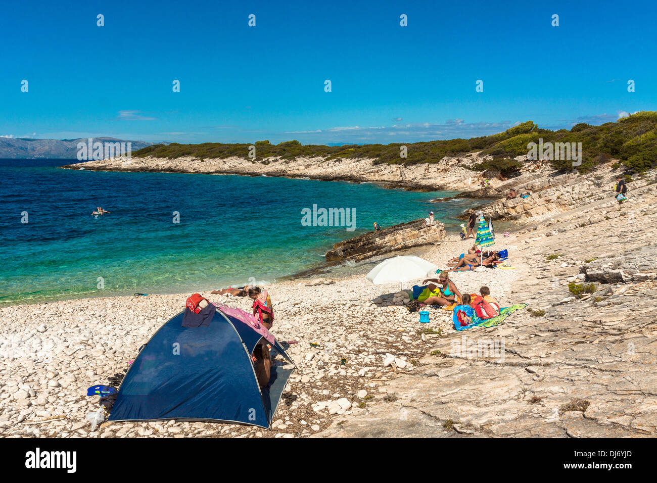 Veli Bili Bok Strand Insel Proizd, Kroatien Stockfotografie - Alamy