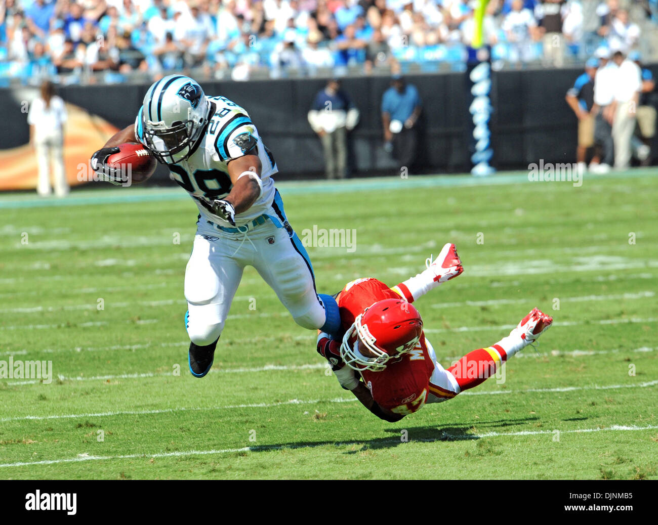 5. Oktober 2008 - läuft Charlotte, North Carolina, USA - NFL Football - Carolina Panthers (28 ...