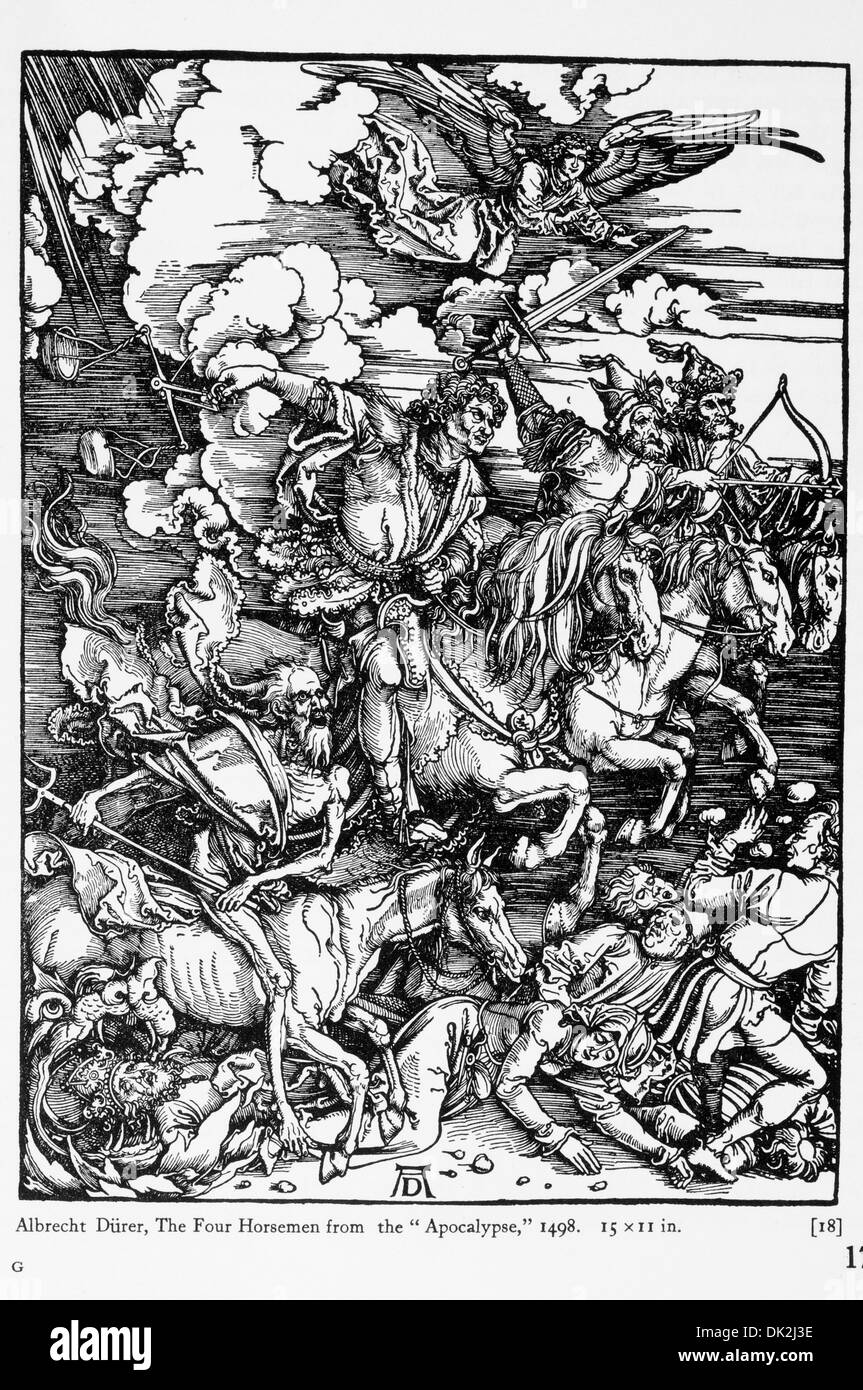 Albrecht Dürer, die vier Reiter der Apokalypse 1498 Krieg, Hungersnot ...