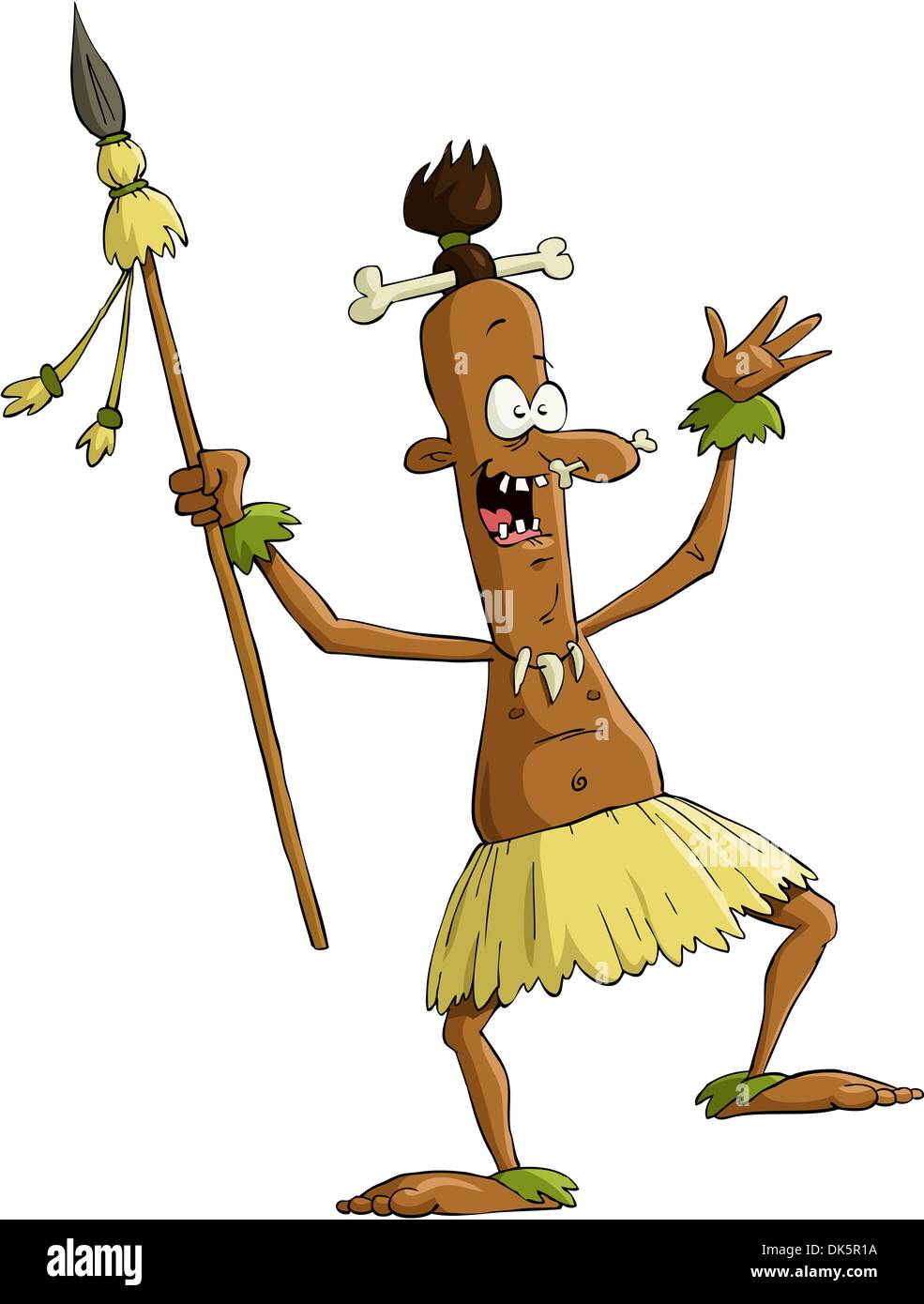 Cartoon-Aborigine auf weißem Hintergrund, Vektor-illustration Stock ...