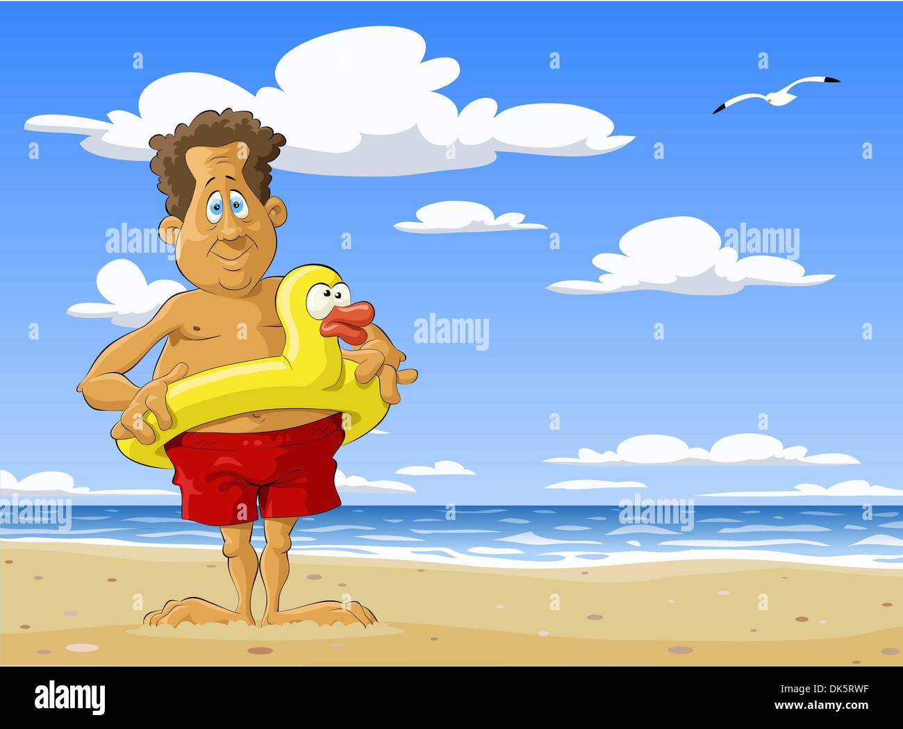 Der Mann am Strand, Vektor-illustration Stock-Vektorgrafik - Alamy