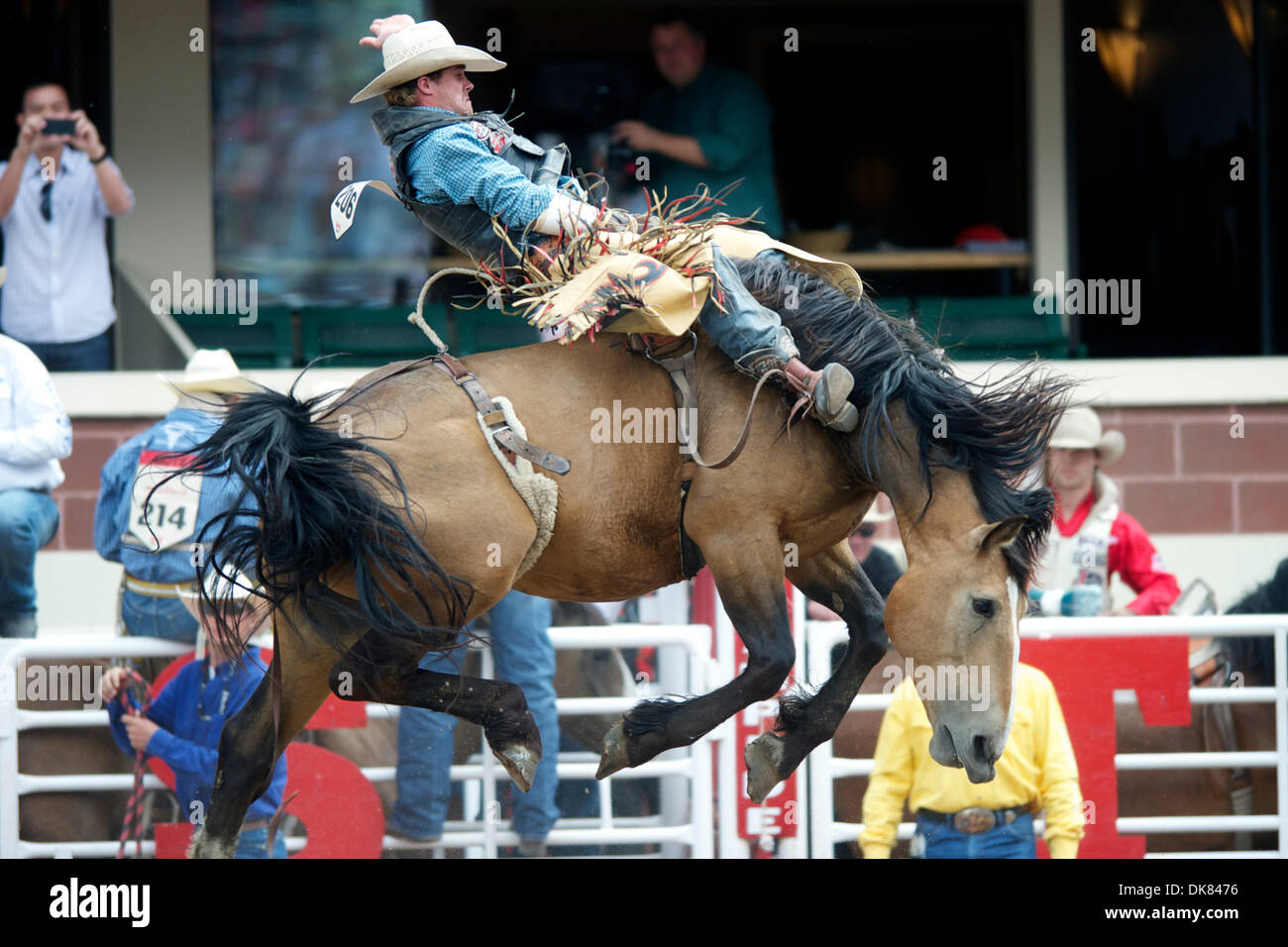9. Juli 2011 - Calgary, Alberta, Kanada - Bareback-Fahrer Joe Gunderson ...